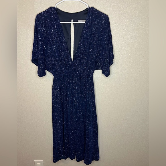 ASOS | Dresses | Asos Navy Blue Sequin Dress With Deep Vneck And ...